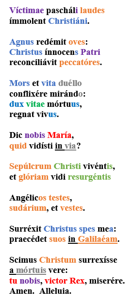 Easter Sequence: Víctimae Pascháli Laudes – Learn Church Latin